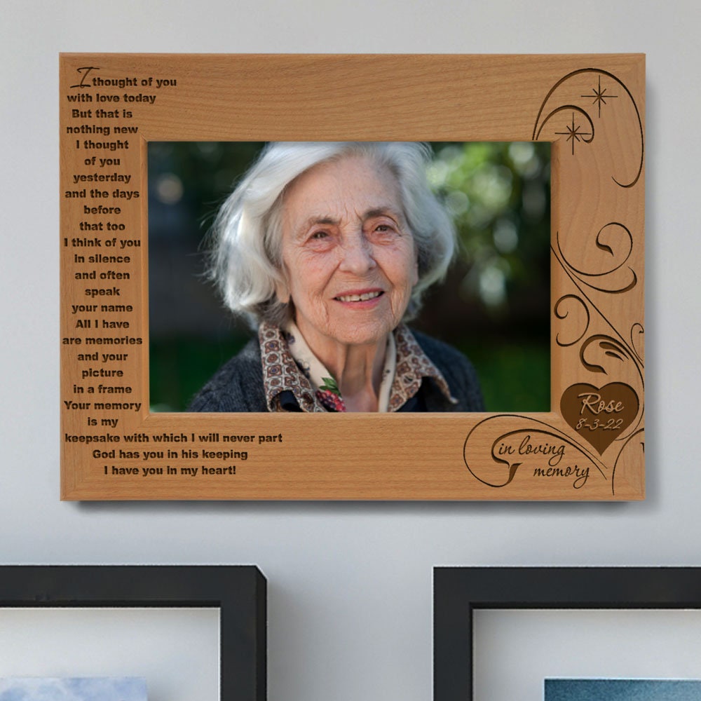 PERSONALIZED - in Loving Memory Poem Engraved Sentimental Picture Frame ...