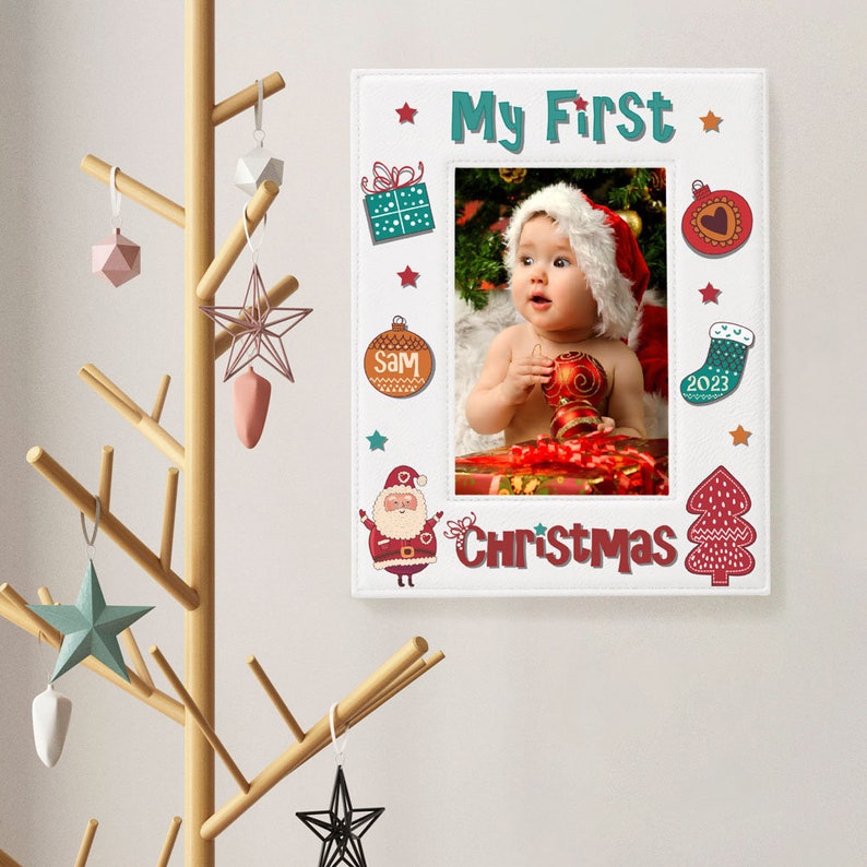 PERSONALIZED -my First Christmas Vintage Santa Classic Picture Frame ...