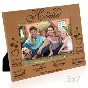 PERSONALIZED - in Our Home Hearts, Bible Verses Engraved Religious ...