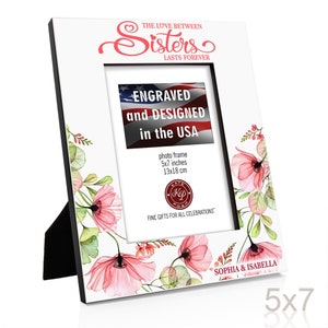 Personalized-the Love Between Sisters Lasts Forever Pink Flowers ...