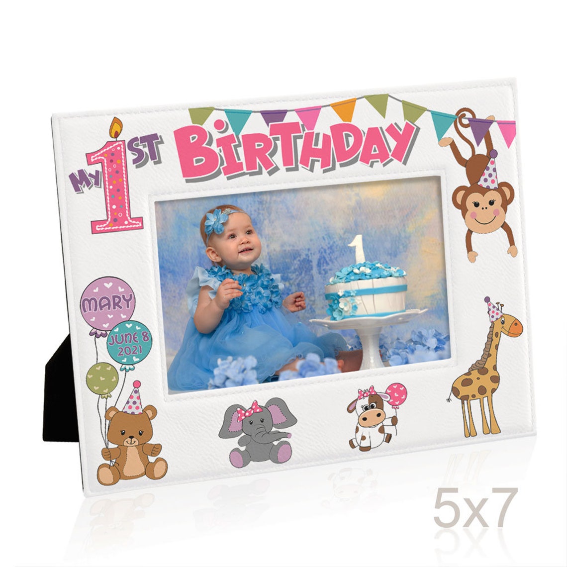Personalized-my 1st Birthday Cute Colorful Picture Frame. Perfect Gift ...