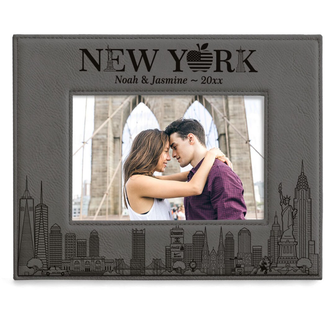 PERSONALIZED - New York Picture Frame. Couple Vacation, Anniversary ...