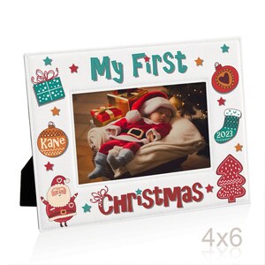 PERSONALIZED -my First Christmas Vintage Santa Classic Picture Frame ...