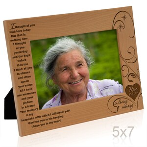 PERSONALIZED - in Loving Memory Poem Engraved Sentimental Picture Frame ...