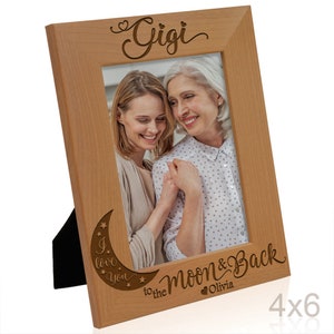 Personalized-gigi I Love You to the Moon & Back Engraved Picture Frame ...