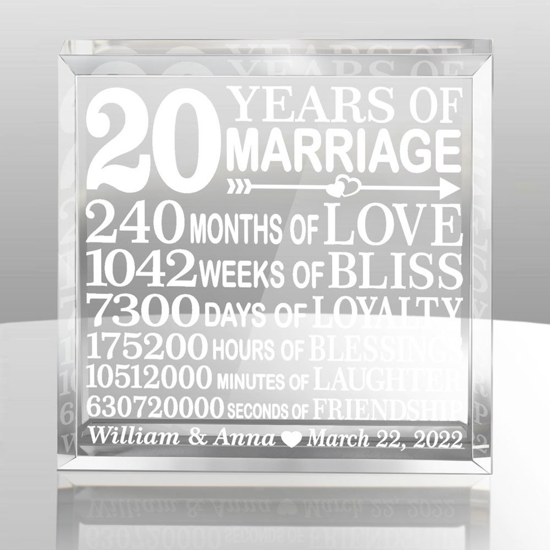 PERSONALIZED -20 Years of Marriage Engraved Acrylic Keepsake ...
