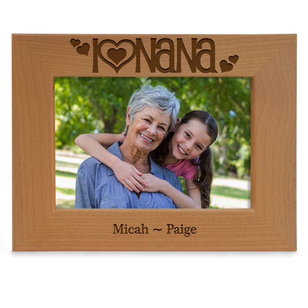 PERSONALIZED - I Love Nana Engraved Cute Picture Frame. Best Nana Ever ...