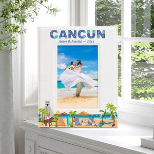 PERSONALIZED -cancun Picture Frame. Family Vacation, Couple Vacation ...