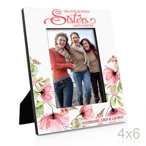 Personalized-the Love Between Sisters Lasts Forever Pink Flowers ...