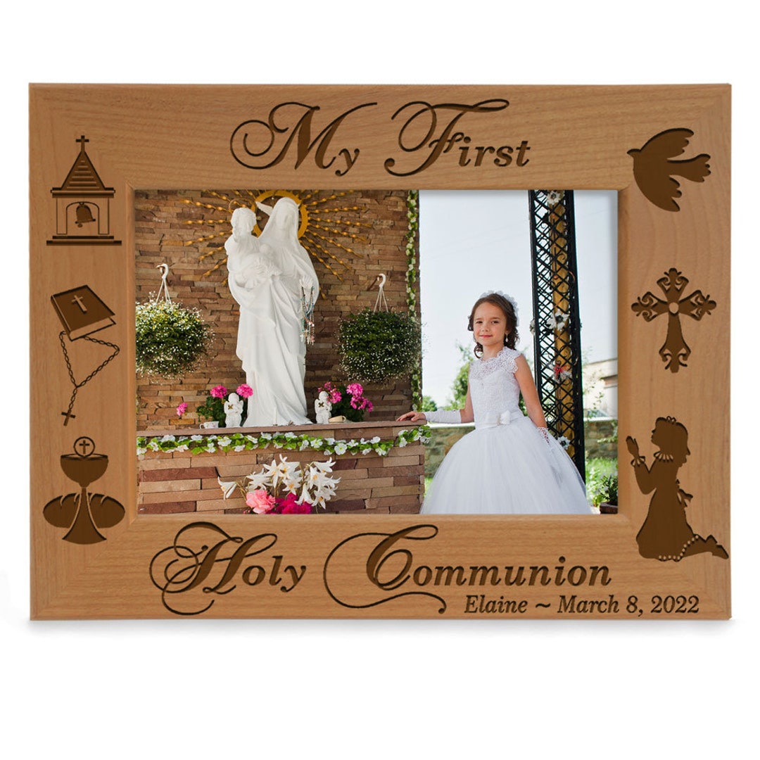 Personalized-my First Holy Communion Engraved Religious Picture Frame ...