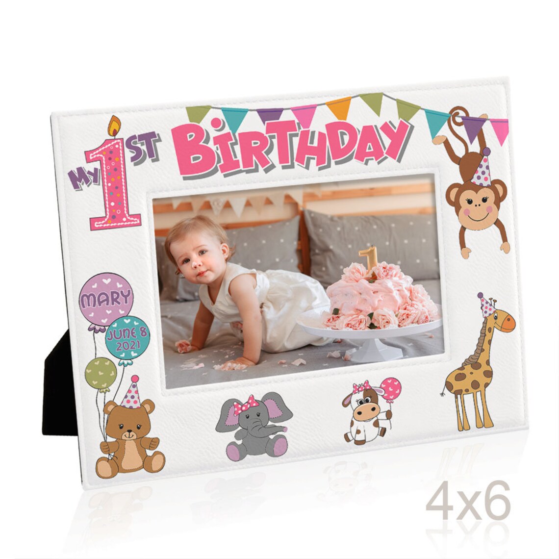 Personalized-my 1st Birthday Cute Colorful Picture Frame. Perfect Gift ...
