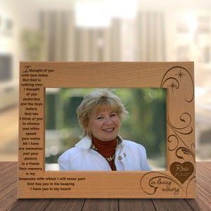 PERSONALIZED - in Loving Memory Poem Engraved Sentimental Picture Frame ...