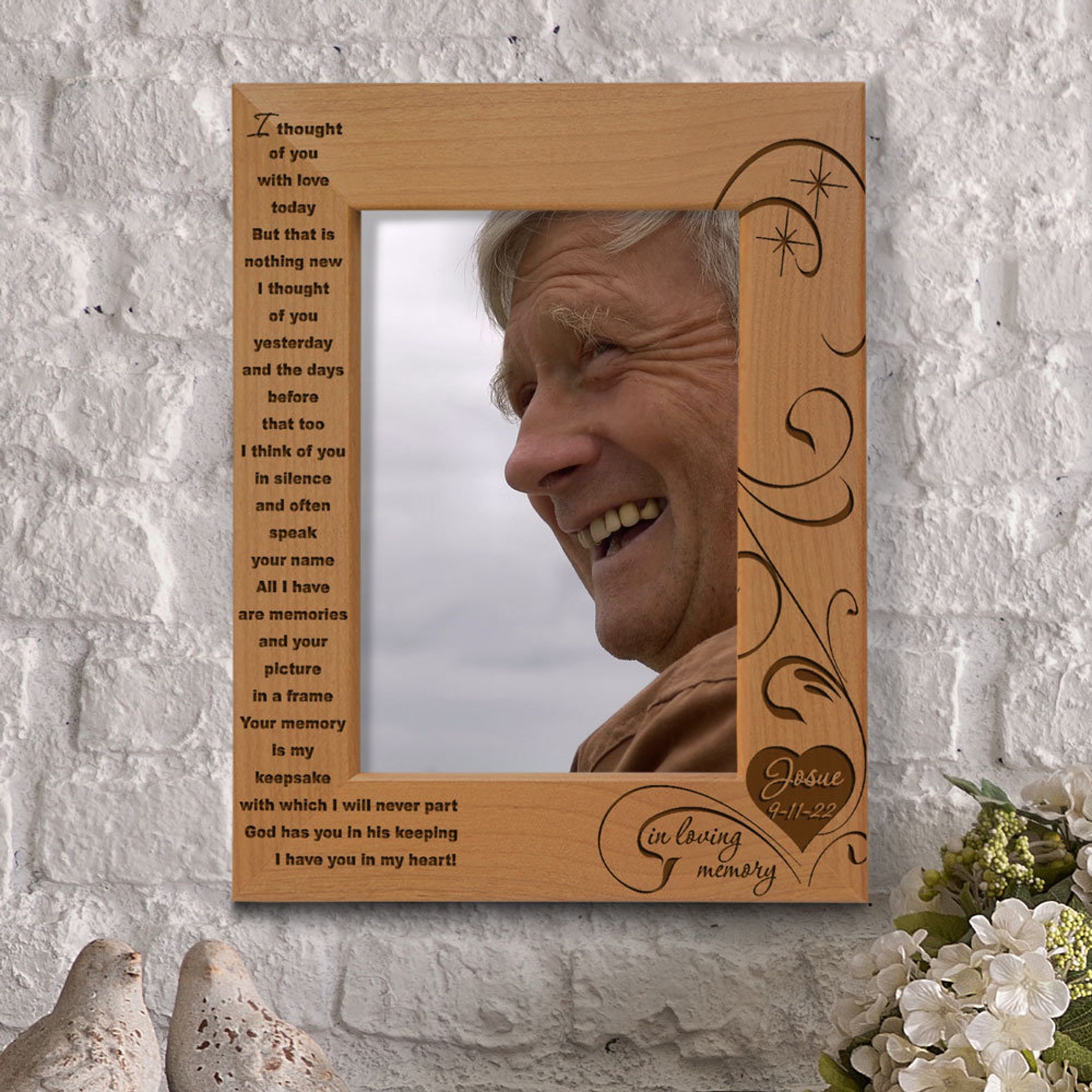 PERSONALIZED - in Loving Memory Poem Engraved Sentimental Picture Frame ...