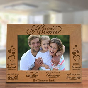 PERSONALIZED - in Our Home Hearts, Bible Verses Engraved Religious ...