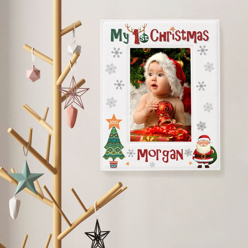 PERSONALIZED - My 1st Christmas Santa Classic Picture Frame. Cute Gift ...