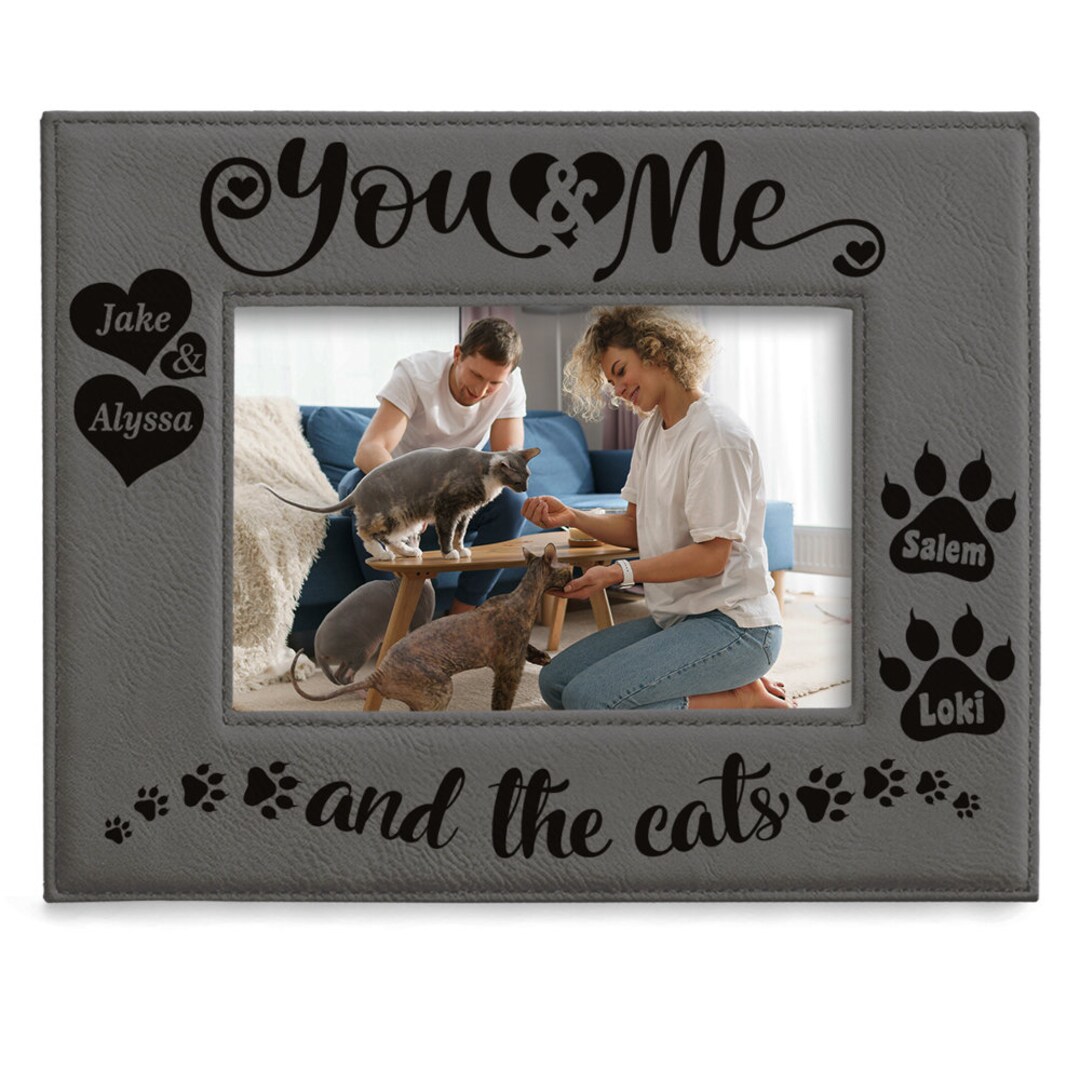 PERSONALIZED - You & Me and the Cats Picture Frame. Perfect Gift for ...