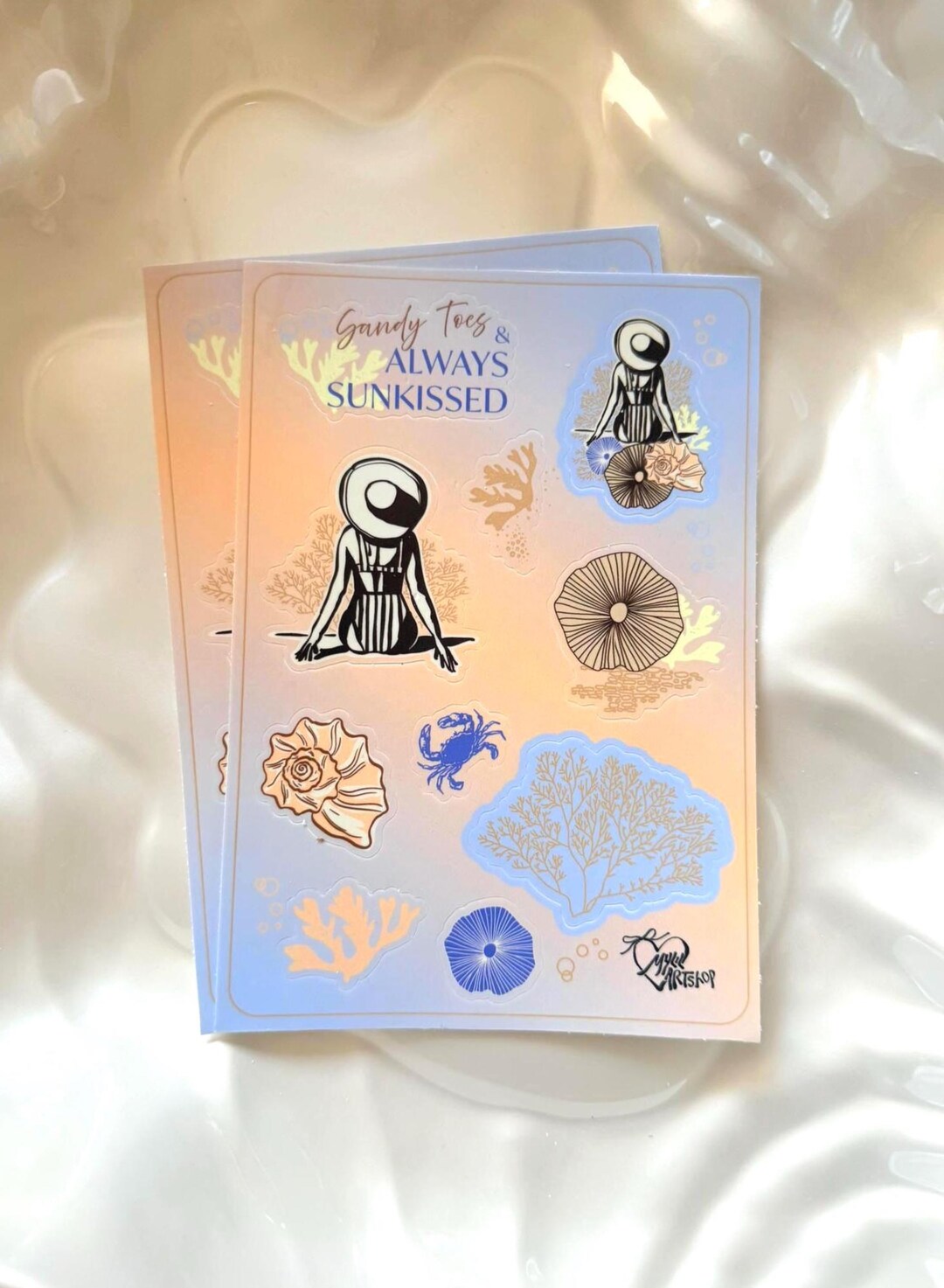 Coastal Beach Vinyl Sticker Sheet: Boho Summer Decals - Etsy