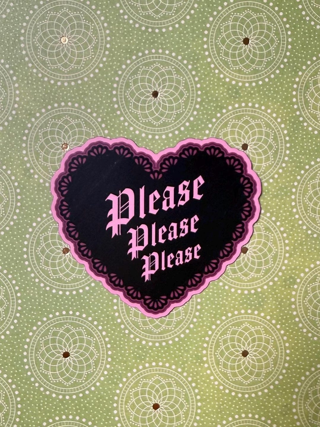 Please Please Please - Heart Lace Mauve Magnet - Etsy