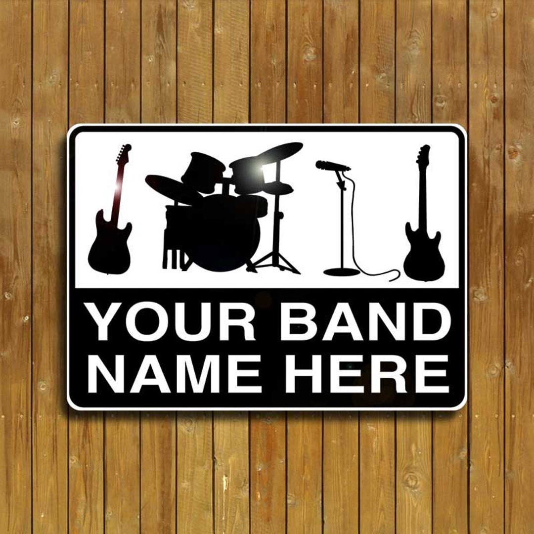 Rock & Roll Sign, Personalized Aluminum Band Sign, Rock Band Guitars ...