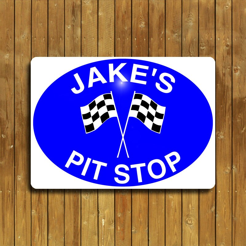 Personalized Aluminum Pit Stop Sign. Perfect for the Garage! - Etsy