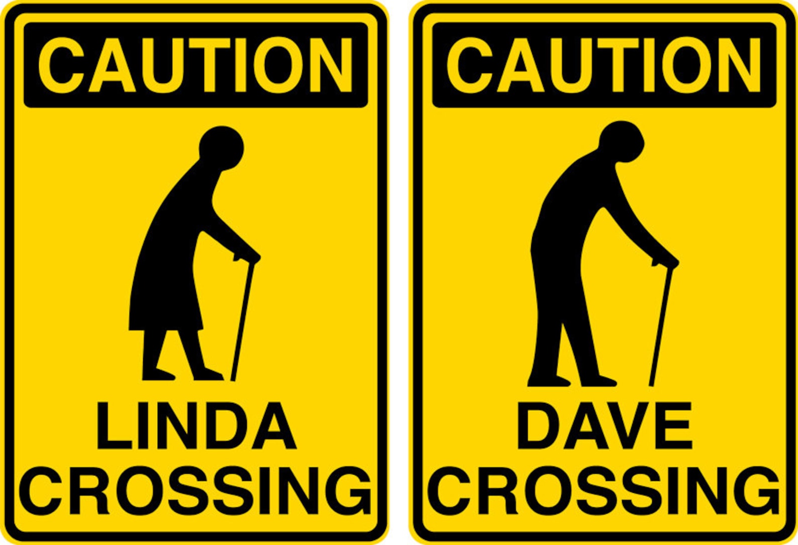 Personalized Old People Crossing Sign - Etsy