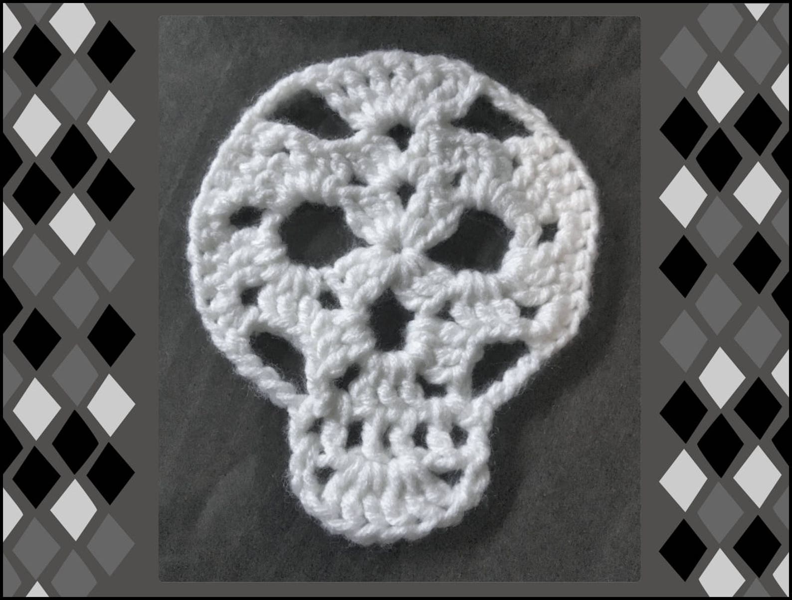 Crochet Skull Applique & Granny Rectangle Crochet Pattern PDF - Etsy