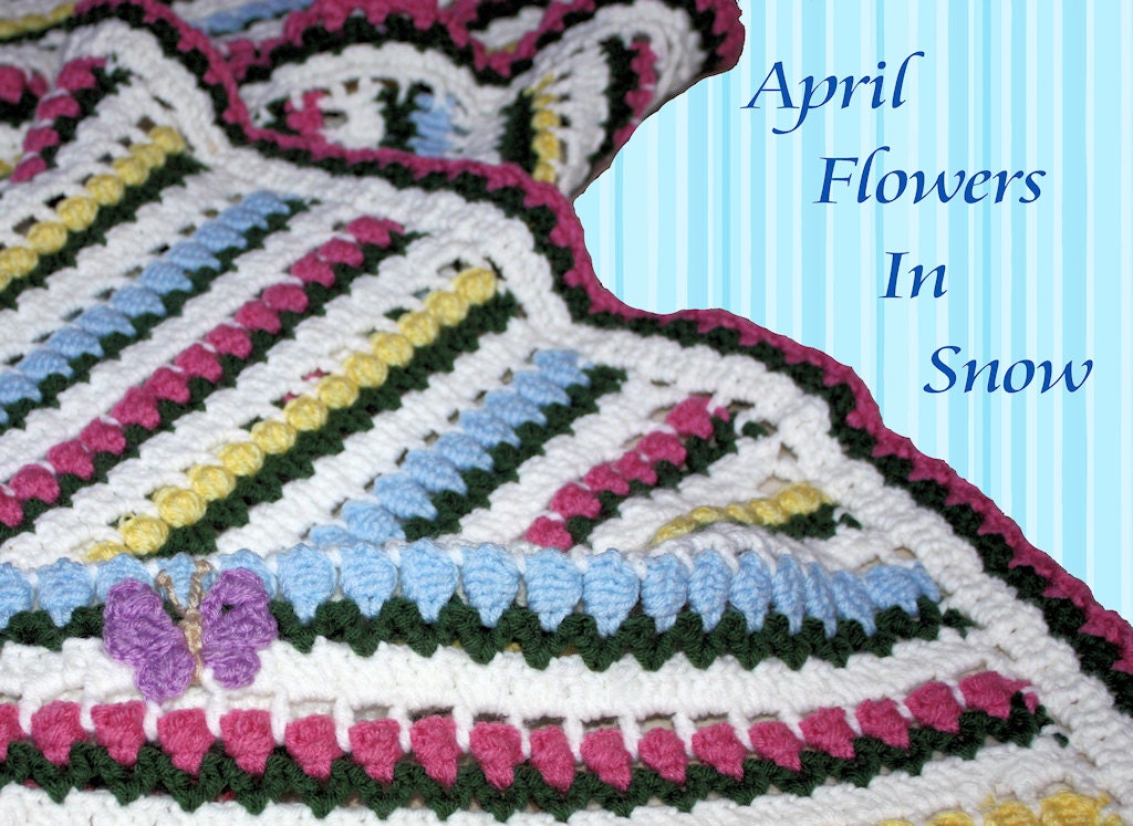 April Flowers in Snow Afghan Crochet Pattern Download - Etsy