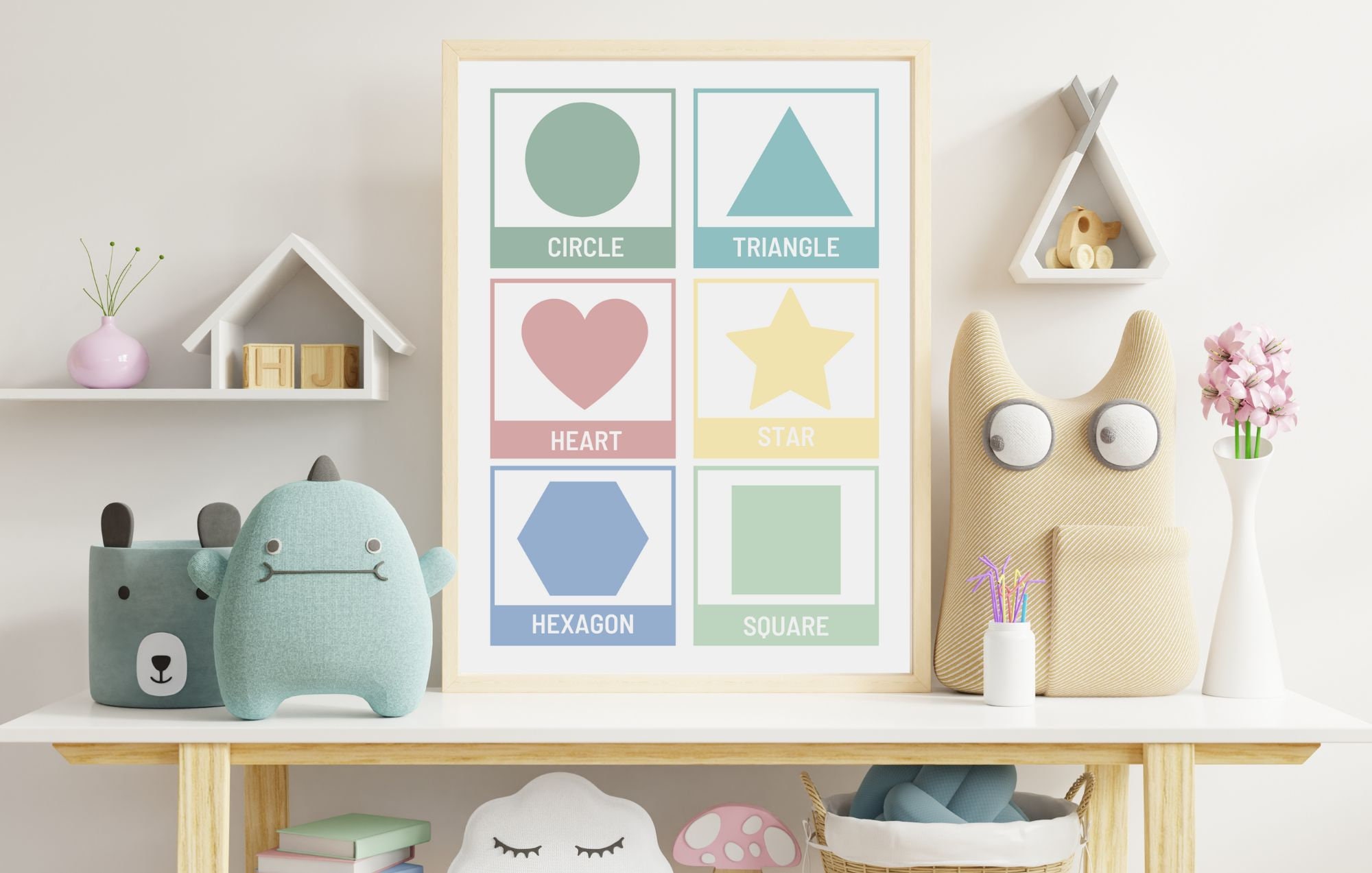 Printable Shape Chart, Educational Shape Chart, Playroom Art, Shape ...