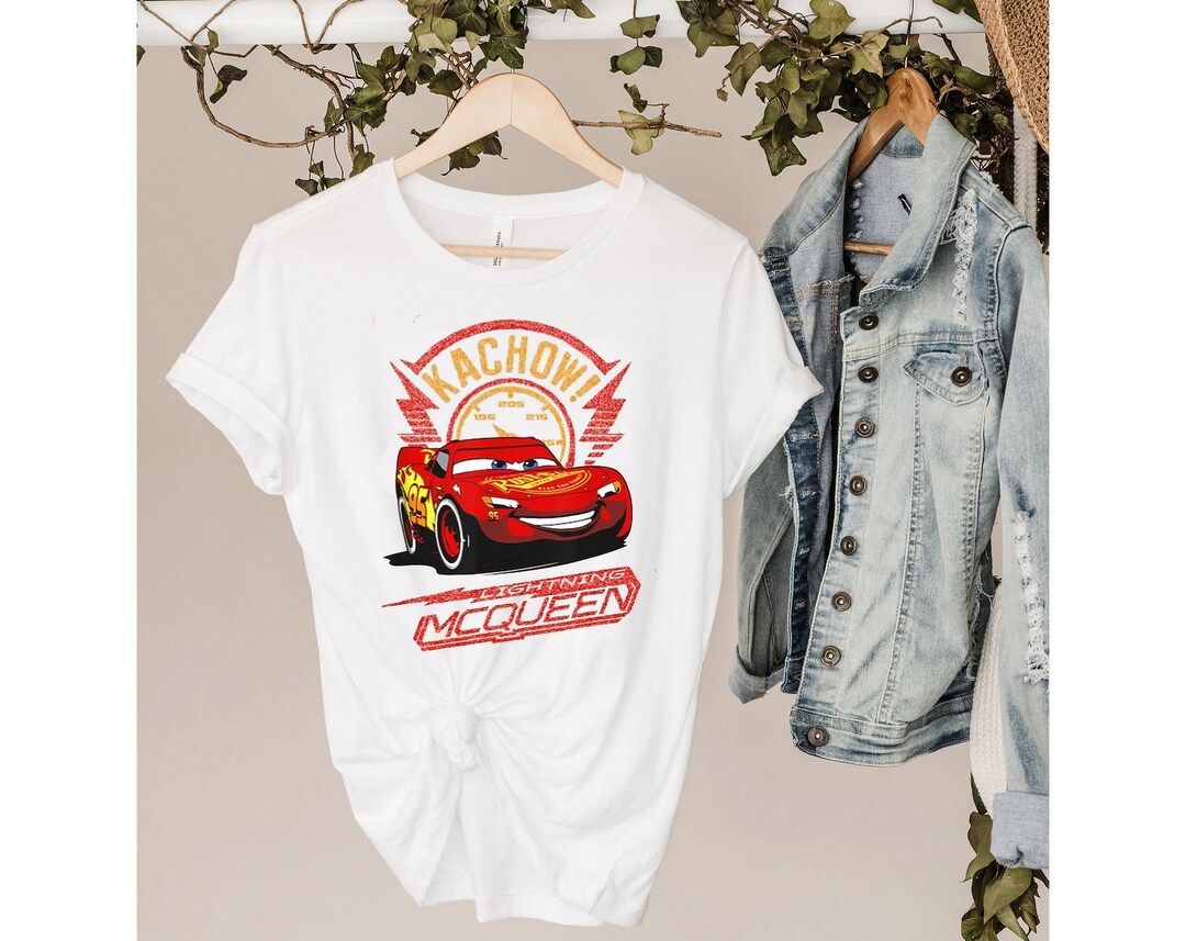 Lightning Mcqueen 95 Kachow Cars Movie Shirt, Dis.ney Cars T-shirt ...