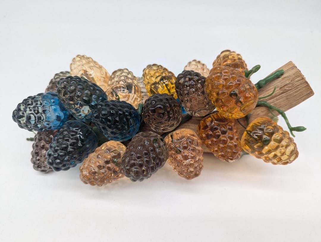 Vintage Lucite Raspberry Cluster: Mid-century Modern Acrylic Fruit ...