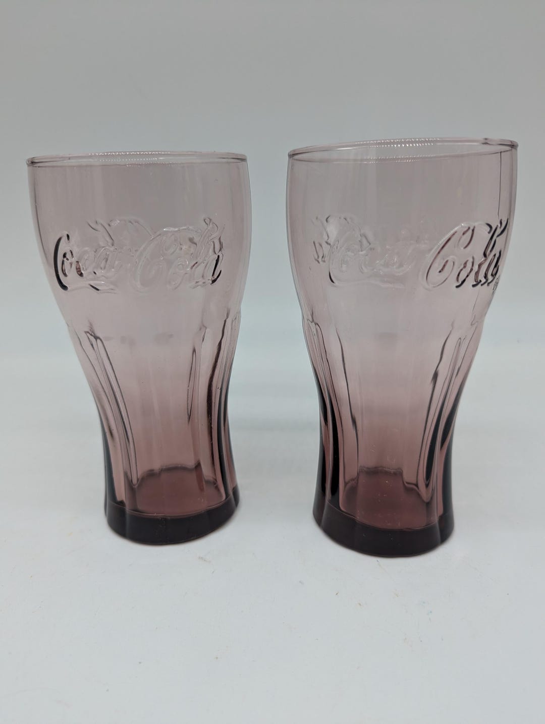 Vintage Set of Two Cranberry Coca Cola Coke Libbey Glasses Tumblers ...