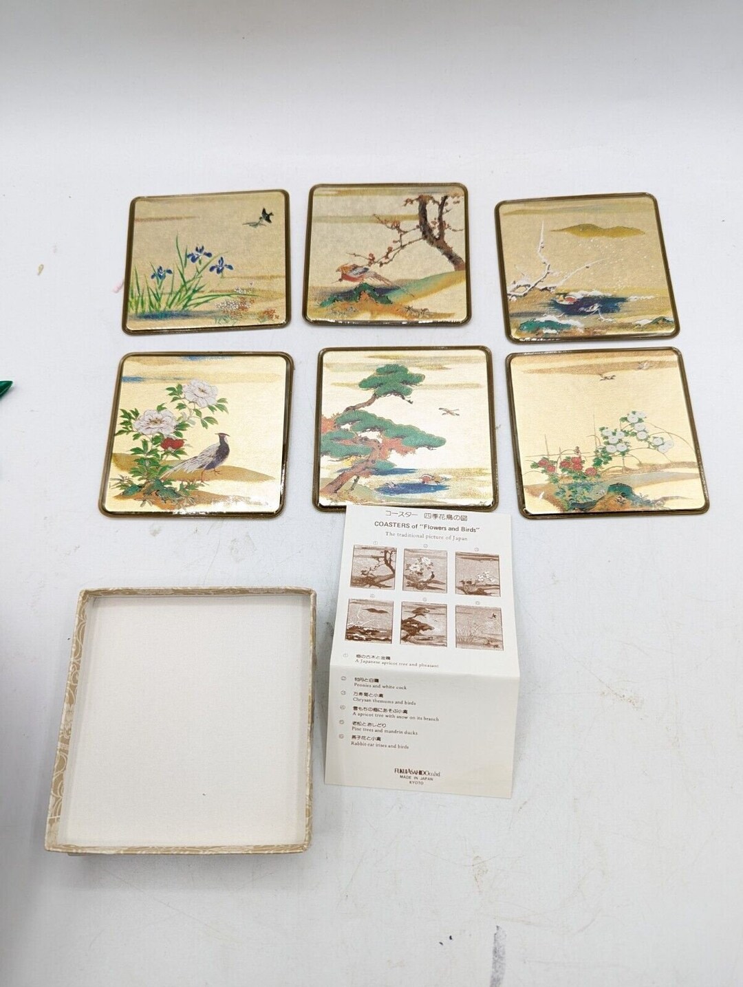 Set of 6 Piece Flowers and Birds Coaster Box Set Beauty of Japan ...