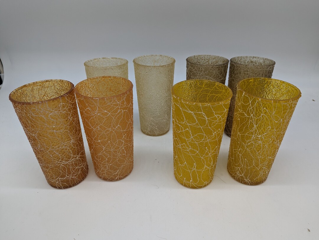 MCM 8 Spaghetti String Tumblers Color Craft Shat-r-pruf Mid Century ...