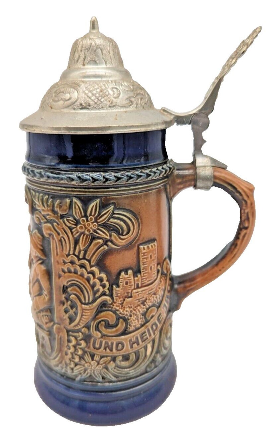 Original Gerzit Gerz Lidded Beer Stein Kuhler Trunk Und Heibe Jagd West ...