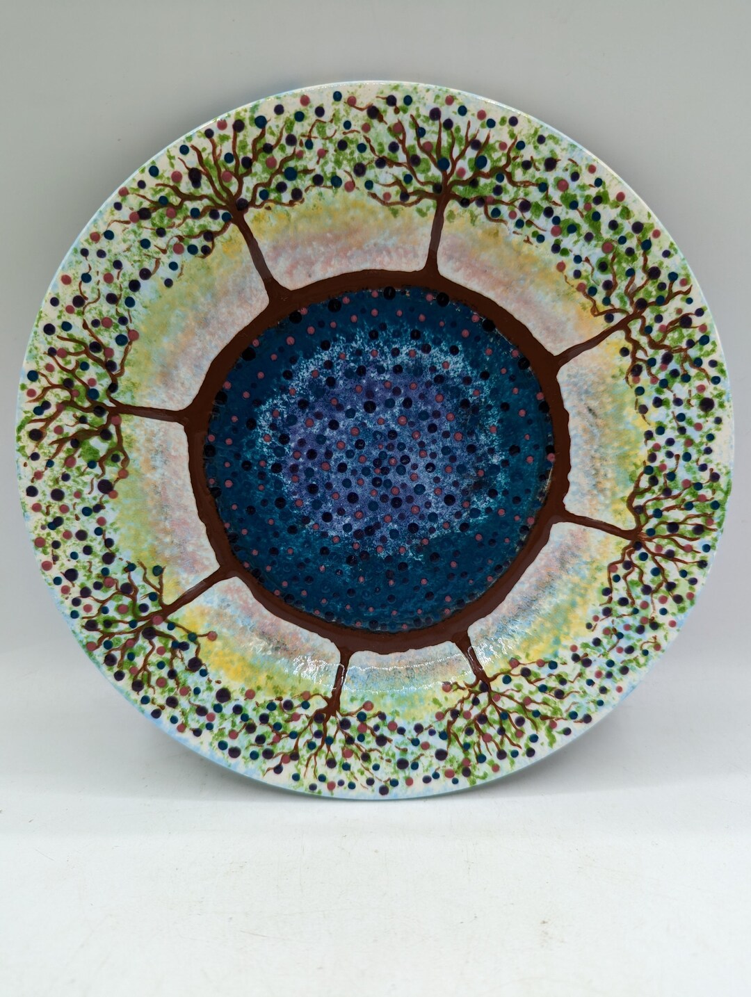 Ceramic Art Plate Artisan Pottery Trees Earth Artist Signed - Etsy