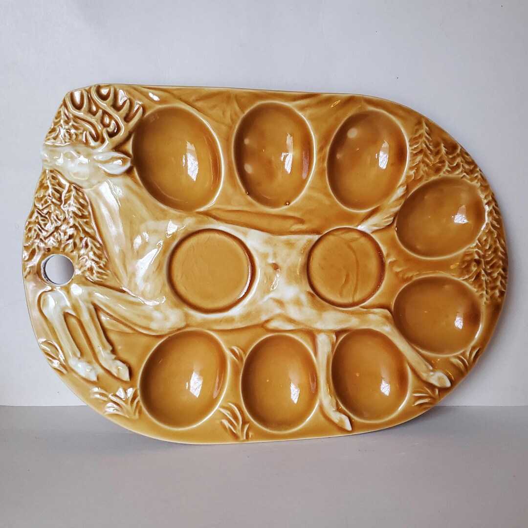 MCM Buck Deer Deviled Egg Plate or Craft/trinket Tray - Small, 8 Holder ...