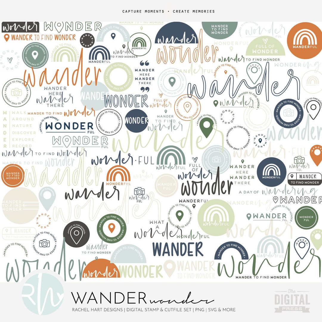 Wander Wonder Set: Photoshop Brushes, Photo Overlays, Digital Cut Files ...