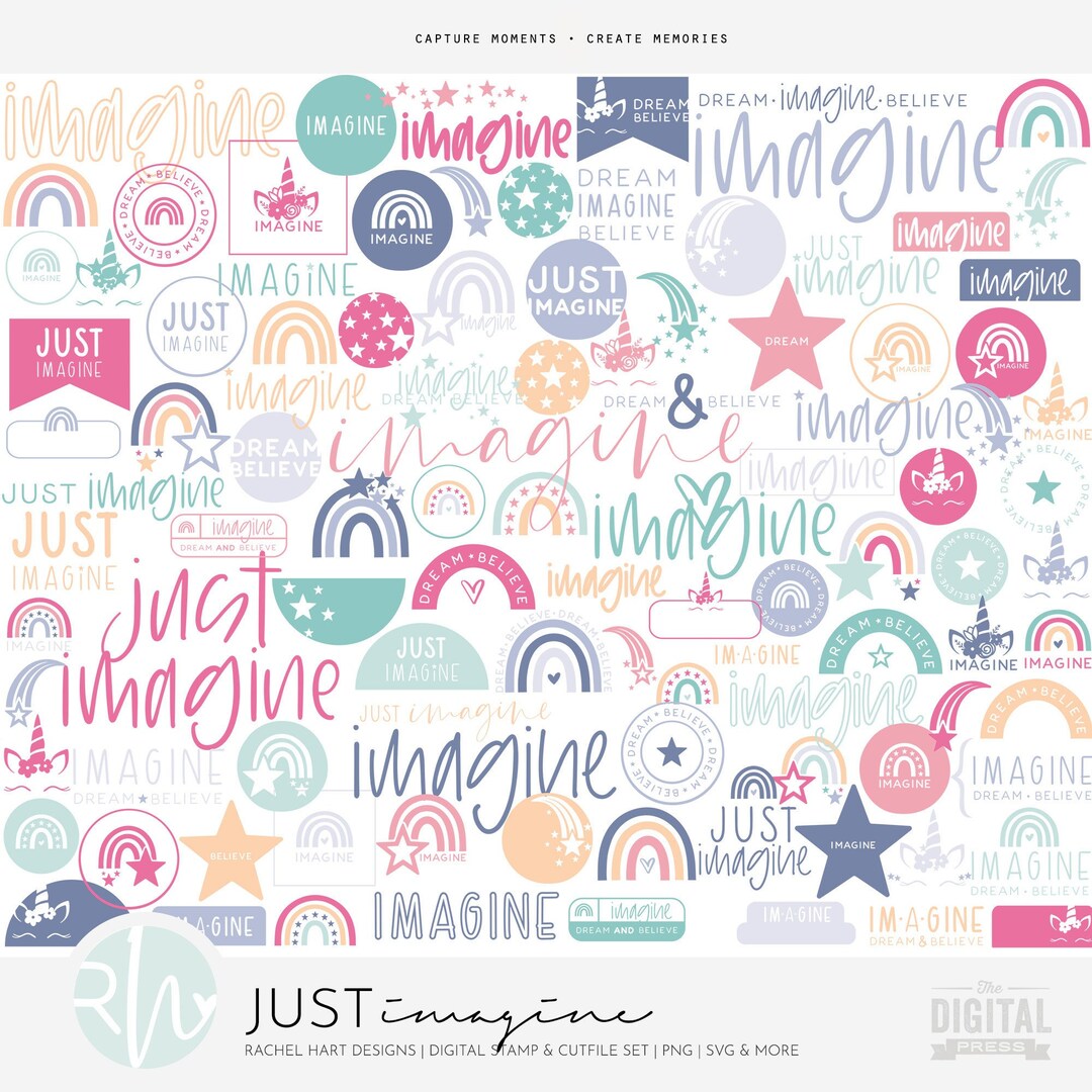 Just Imagine Set: Photoshop Brushes, Photo Overlays, Digital Cut Files ...