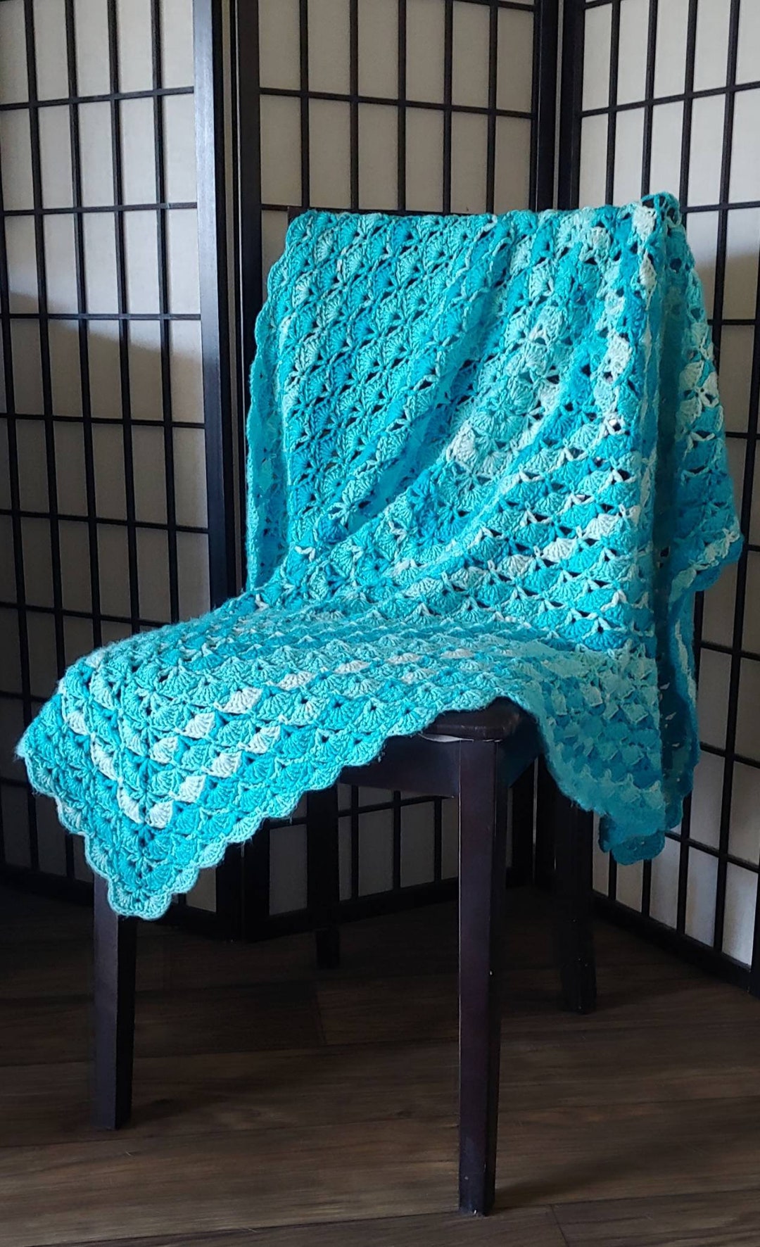 Crochet Teal Shells Blanket - Etsy