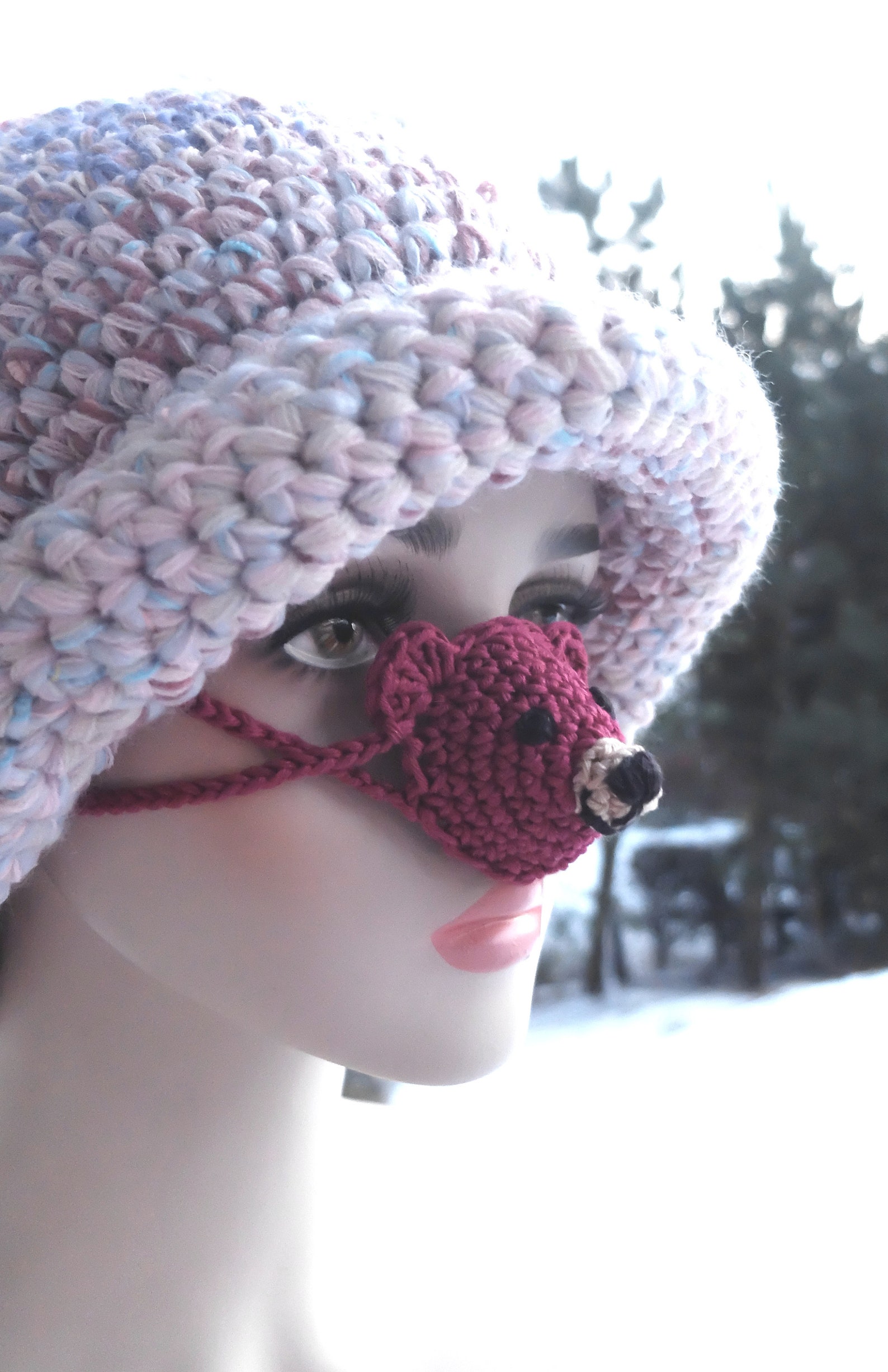 Cotton Nose Warmer Nose Scarf Crochet Nose Heater Teddy | Etsy