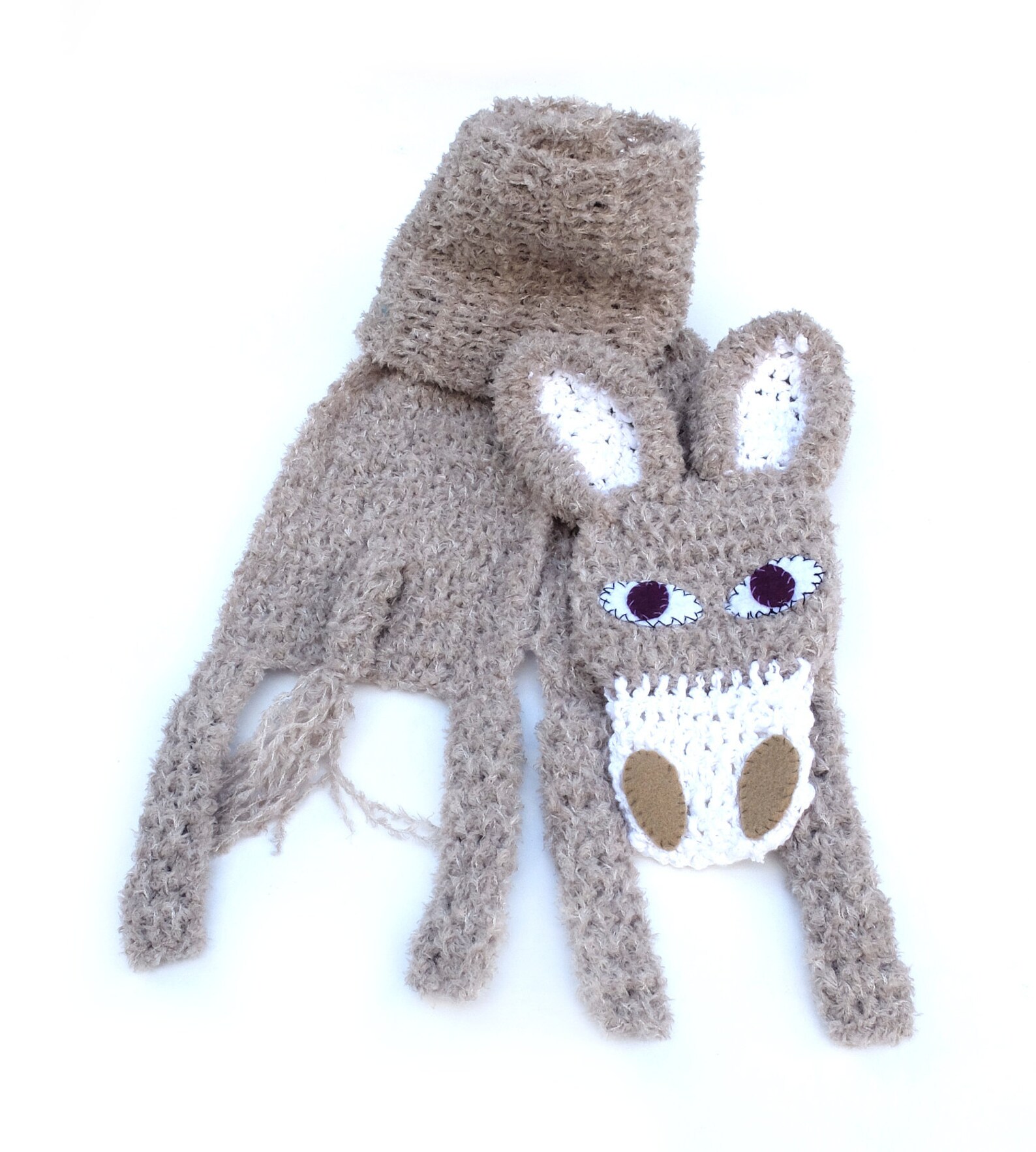 Crochet donkey scarf Beige burro Animal scarf Soft eeyore | Etsy