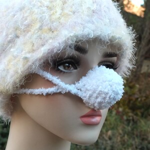 Fluffy Nose Warmer, Funny Face Heater, Snow-white Nose Hat, Perfect ...