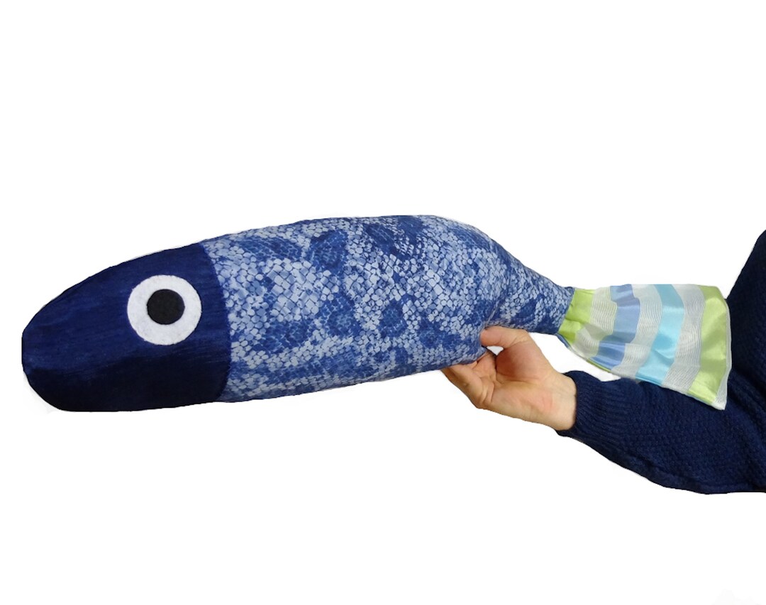 Long Fish Pillow, Stuffed Fish, Bathroom Decor, Nautical Pillow, for ...