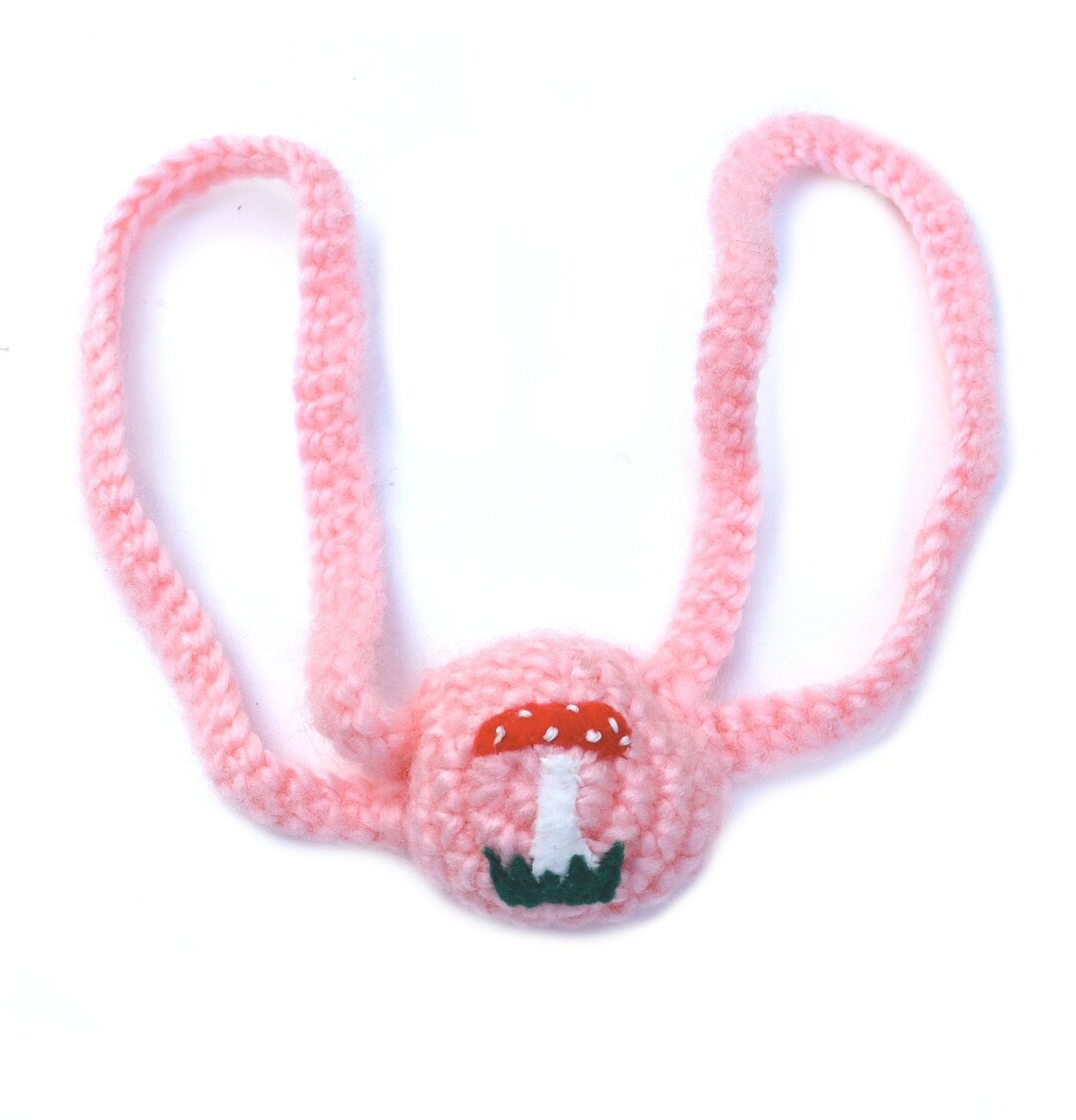 Pink Nose Warmer, Cute Toadstool, Lovely Nosie Mitten, Acrylic Face ...