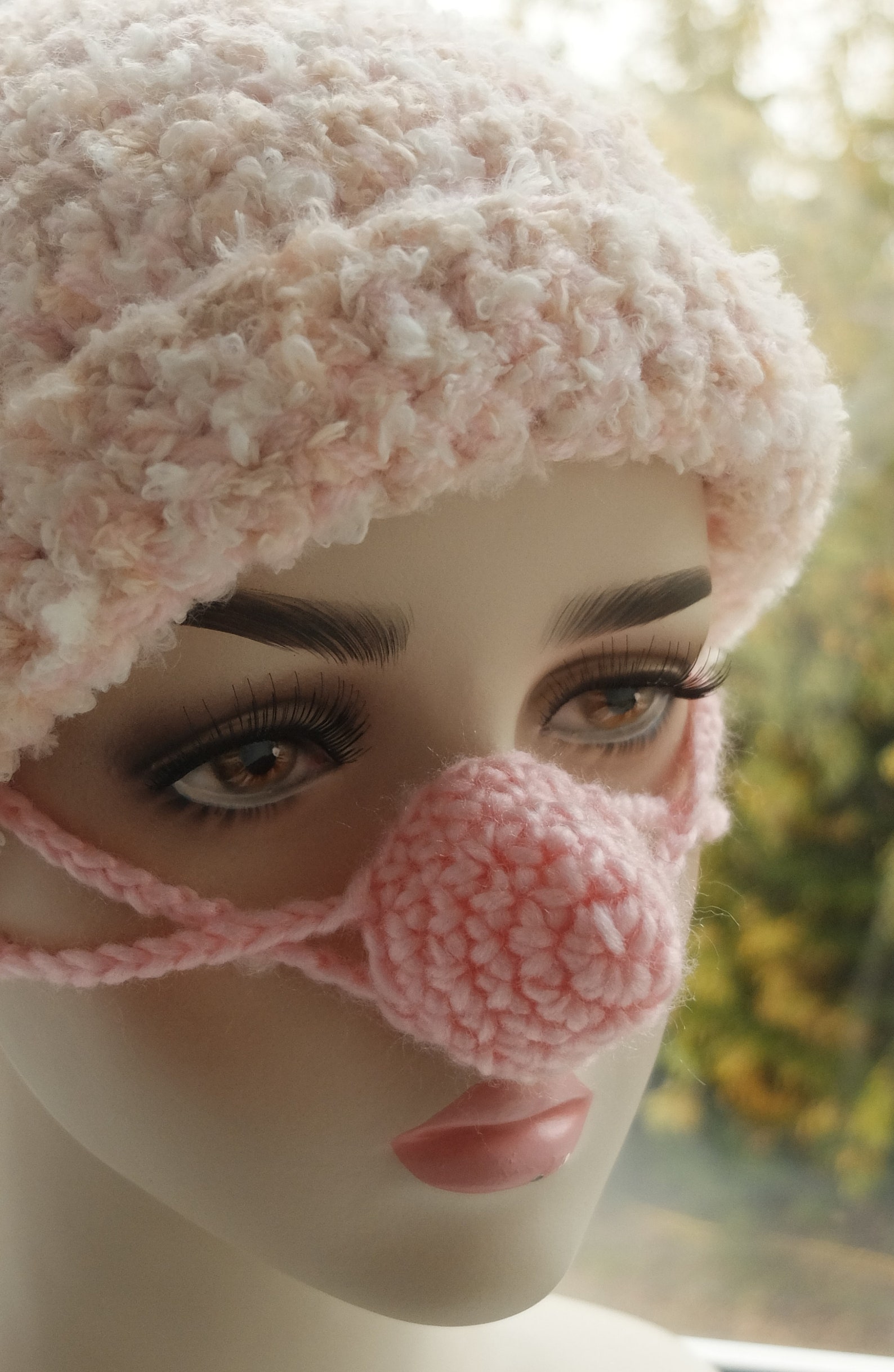Pink Nose Cover, for Winter Walking, Acrylic Nose Warmer, Small Gift ...