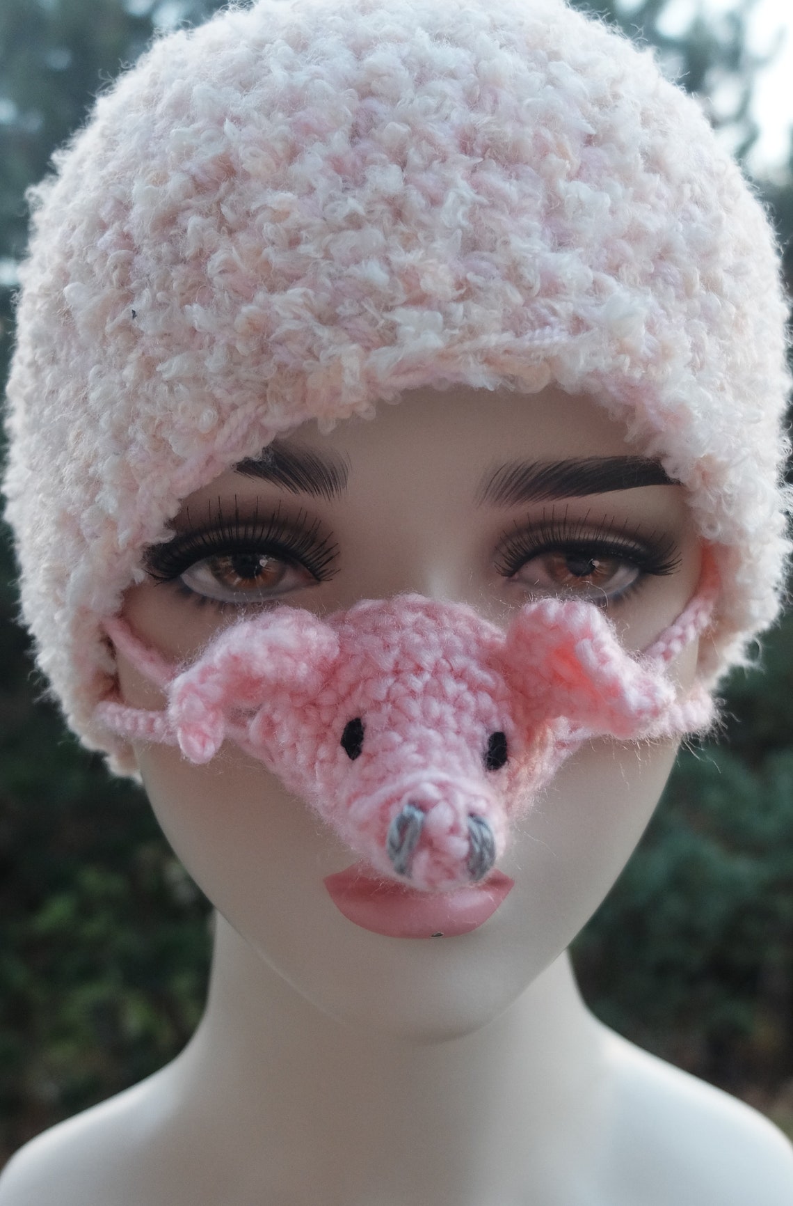Piggy Nose Warmer Pink Pig Costume Fun Pig Mask Animal Nose - Etsy