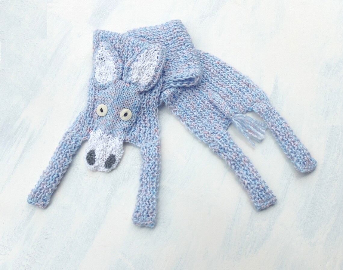 Blue Donkey Scarf Animal Scarf Eeyore Scarf Sweet Burro | Etsy