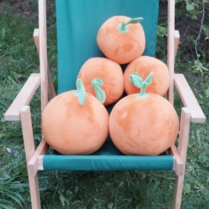 Velvet Mandarin Pillows, ONE Stuffed Tangerine, 3D Oversized Orange ...