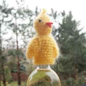 Easter Bottle Topper, Easter Gadget, Spring Table, Crochet Chicken ...