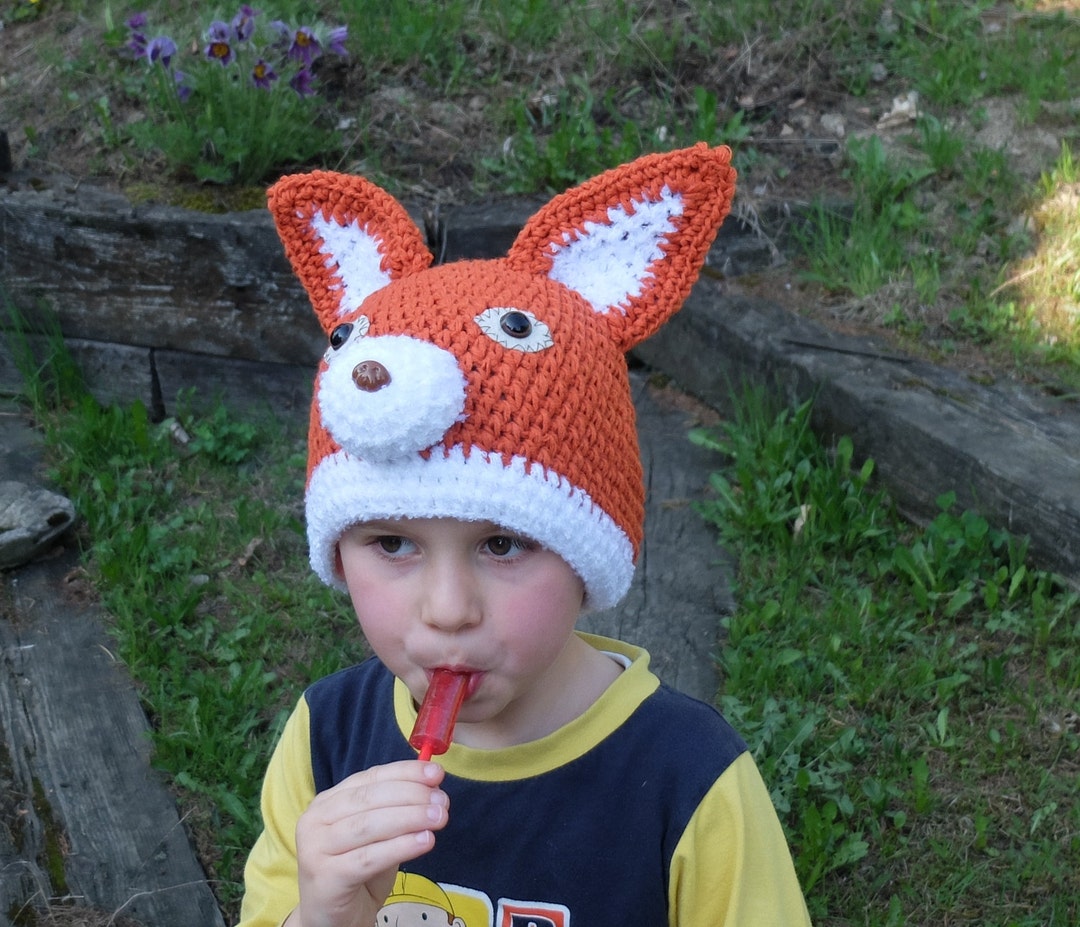 Red Fox Animal Hat Child Hat Beanie Hat Red Fox Hat Hat With Ears ...